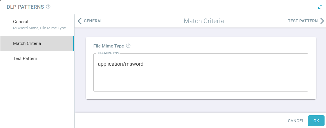 Creating file mime data pattern